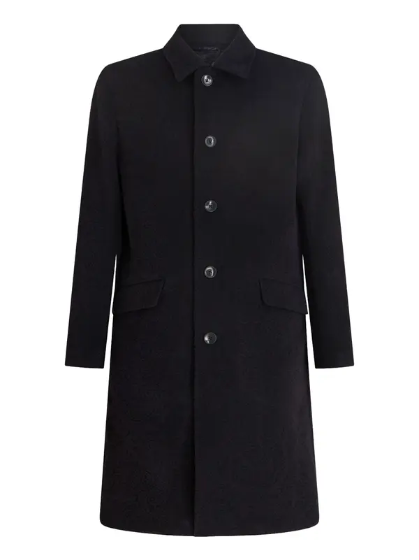 Etro Textured-finish Button-down Coat - Black