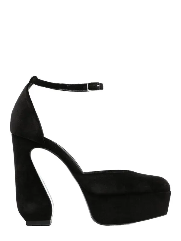 SERGIO ROSSI 85mm Velvet-finish Sculpted-heel Pumps - Black