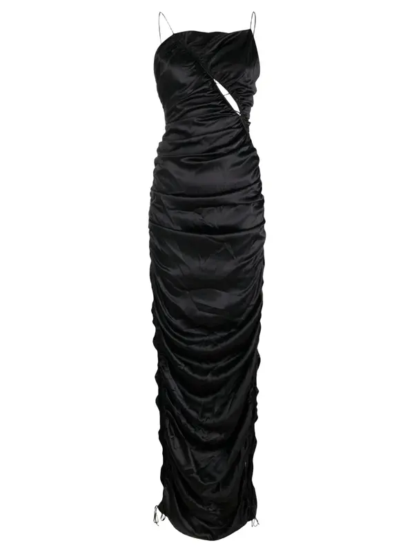 DEL CORE Draped Maxi Dress - Black
