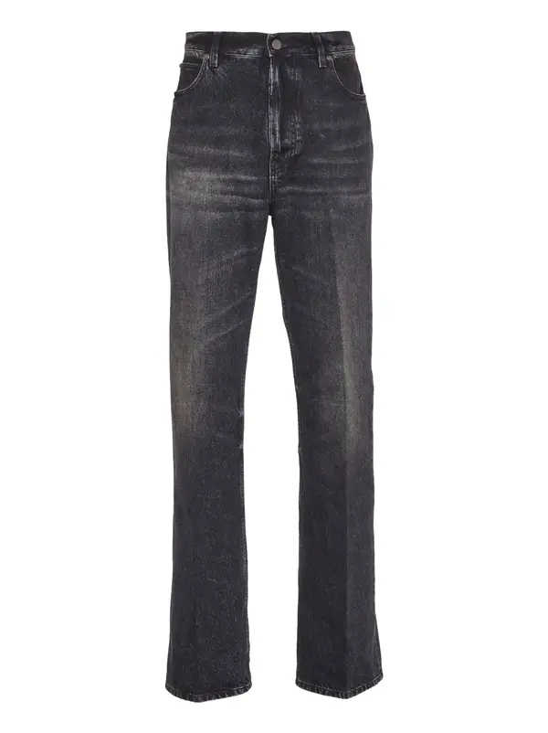 FERRAGAMO Stonewashed Straight-leg Jeans - Black