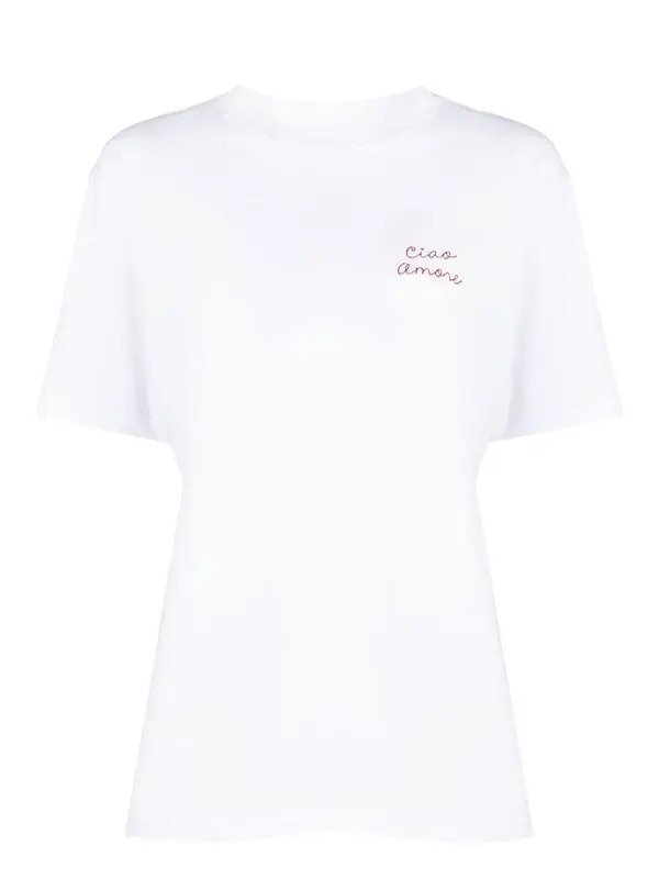 Giada Benincasa Embroidered Cotton T-shirt - White