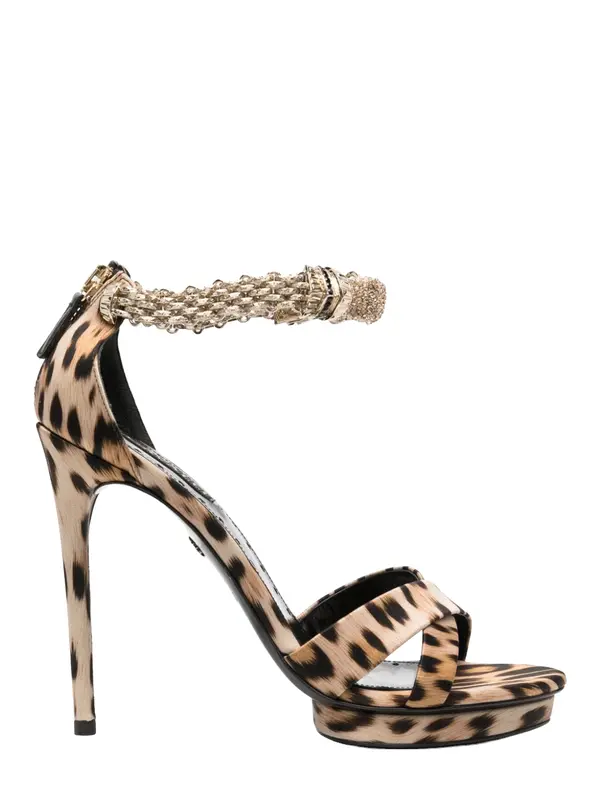 Roberto Cavalli 125mm Leopard-print Sandals - Neutrals