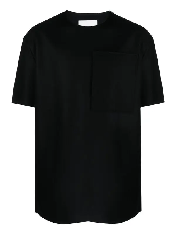 JIL SANDER Zip-detail Wool T-shirt - Black