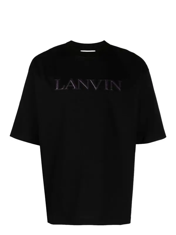 LANVIN Logo-appliqué Cotton T-shirt - Black
