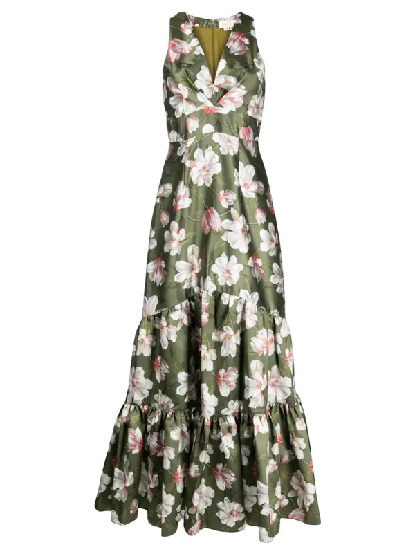 Sachin & Babi Rori Magnolia-print Gown - Green