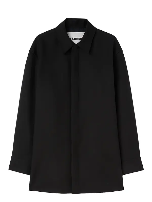 JIL SANDER Wool Shirt Jacket - Black