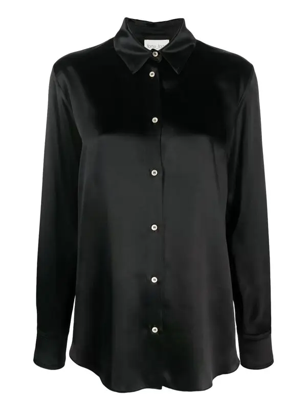 FORTE_FORTE Satin-finish Shirt - Black