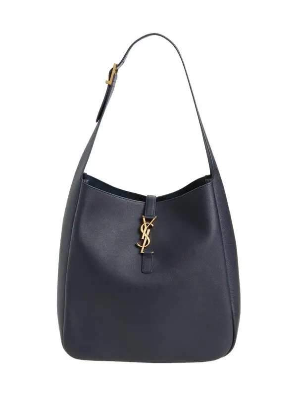 Saint Laurent Large Le 5 À 7 Leather Hobo Bag - Bleu Abysse