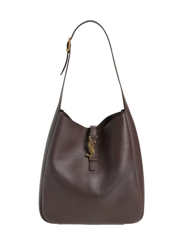 Saint Laurent Large Le 5 À 7 Leather Hobo Bag - Raisin