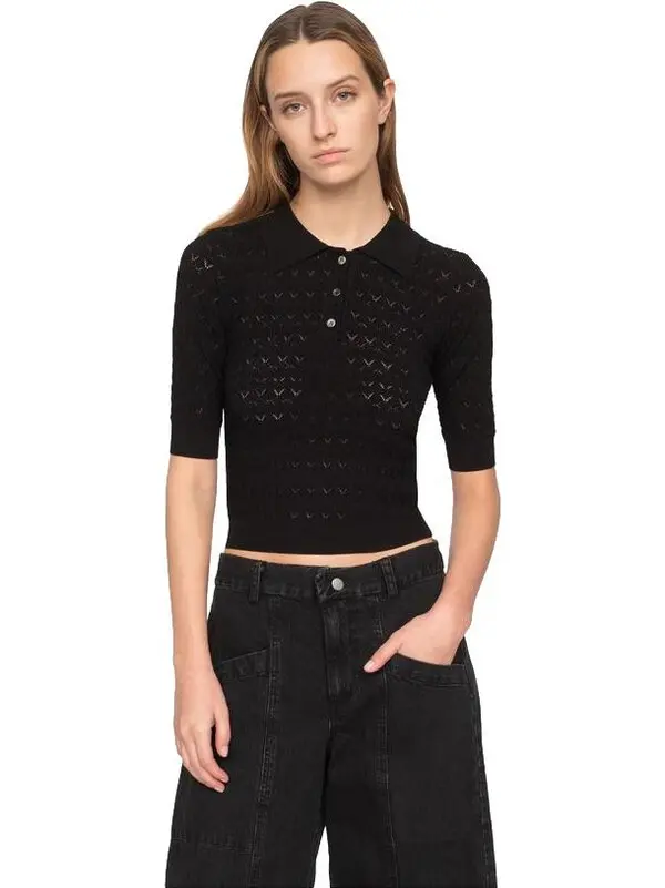 Sea Rue Polo Sweater - Black