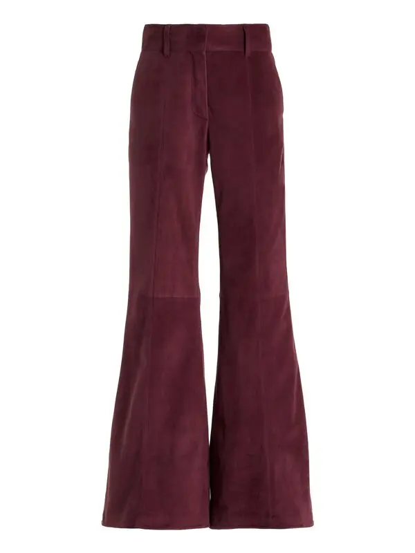 Gabriela Hearst Rhein Suede Wide-leg Pants - Burgundy