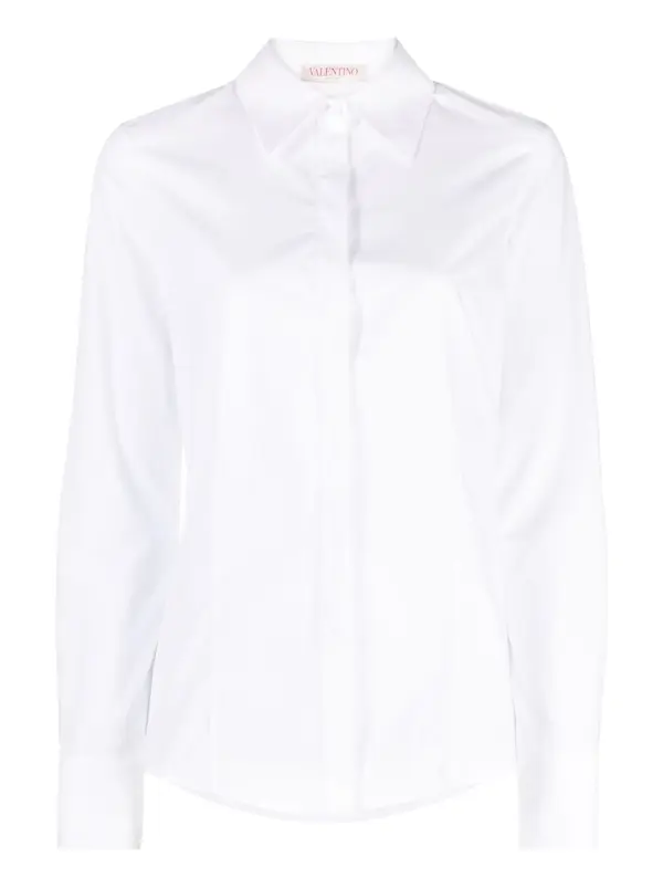 Valentino Garavani Pointed-collar Long-sleeve Shirt - White