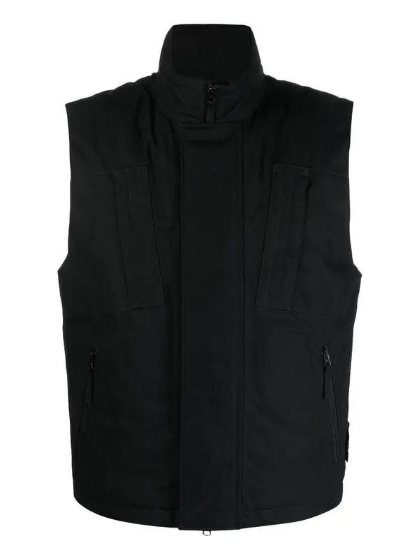 Stone Island Ghost Compass-badge Cotton Gilet - Black