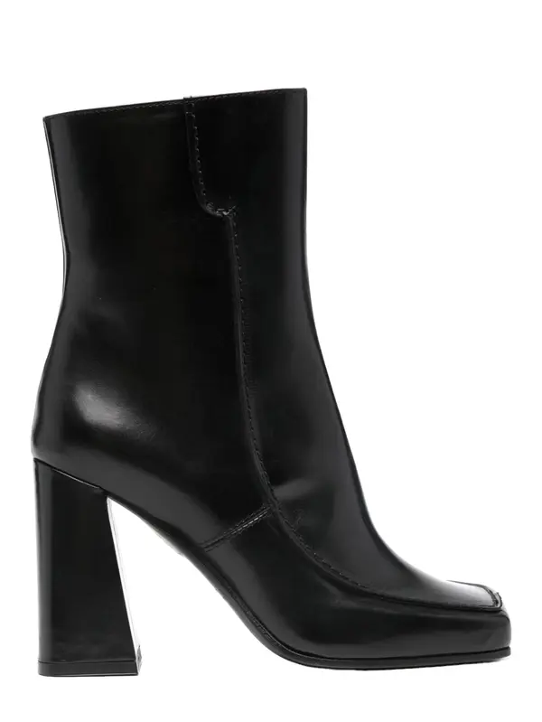 Barbara Bui 95mm Square-toe Leather Ankle Boots - Black