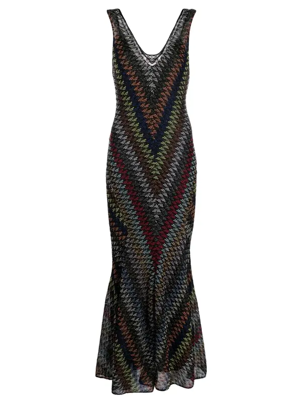 Missoni Zigzag Crochet-knit Maxi Dress - Black