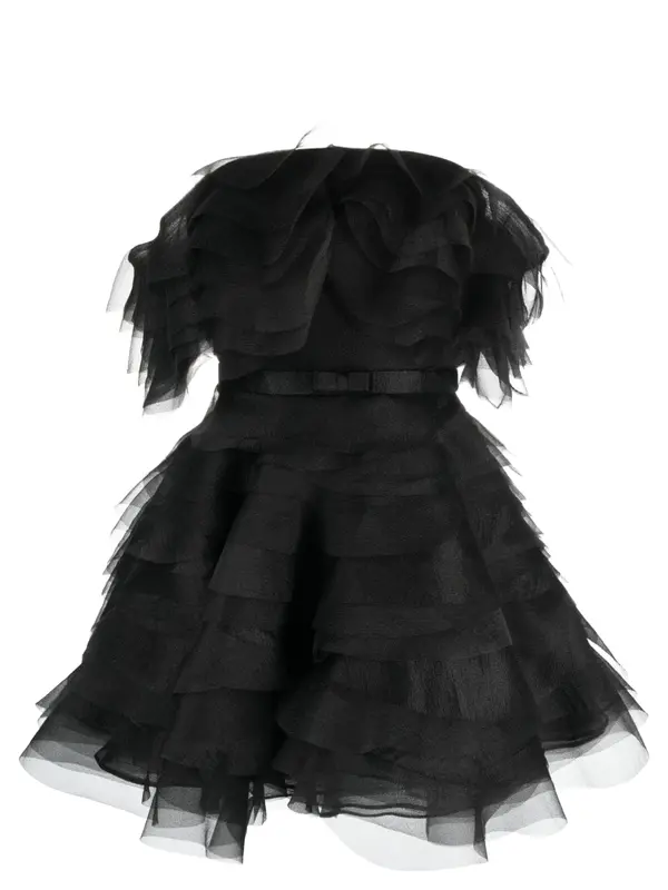 ANA RADU Off-shoulder Organza Minidress - Black