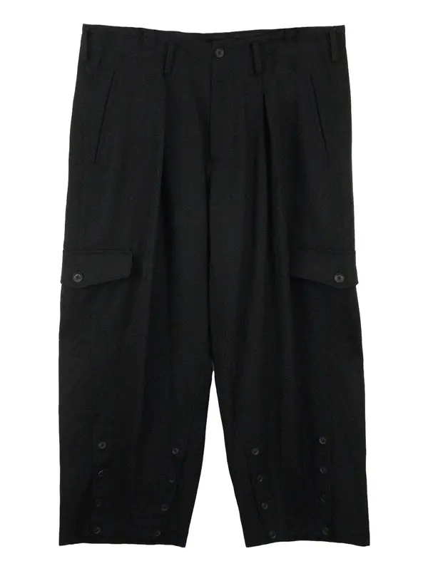 Yohji Yamamoto Drop-crotch Wool Trousers - Black