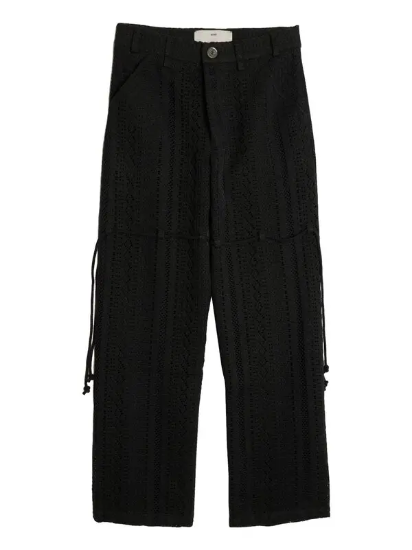 SONG FOR THE MUTE Chain-lace Wide-leg Trousers - Black