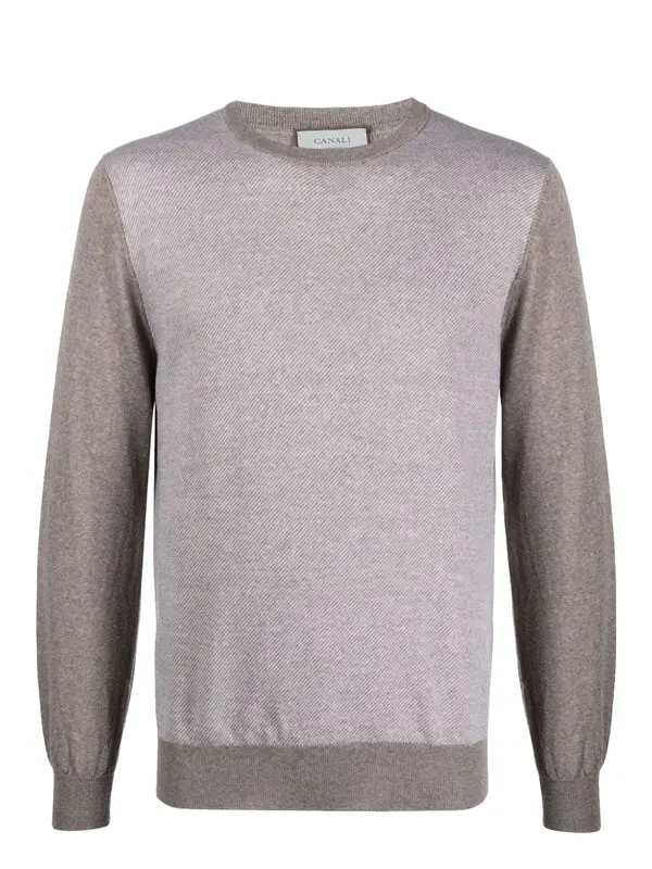 Canali Two-tone Wool Jumper - Neutrals