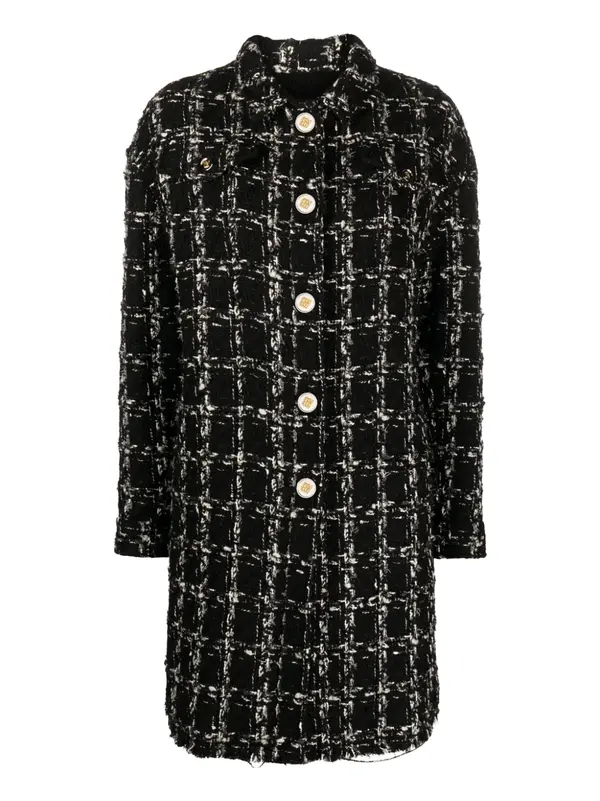 Giambattista Valli Checked Tweed Coat - Black
