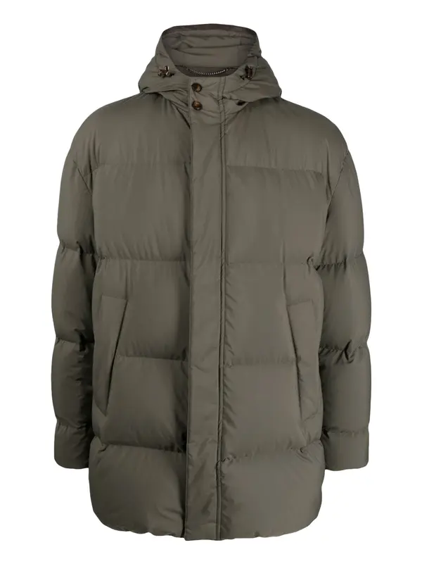 Canali Hooded Padded Jacket - Green