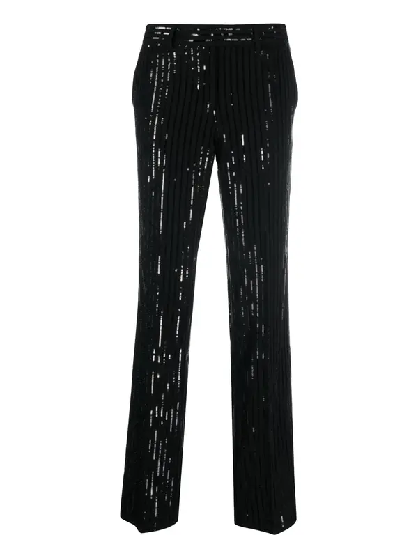 Michael Kors High-waisted Sequin Trousers - Black