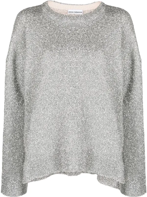Rabanne Metalized Jumper - Grey