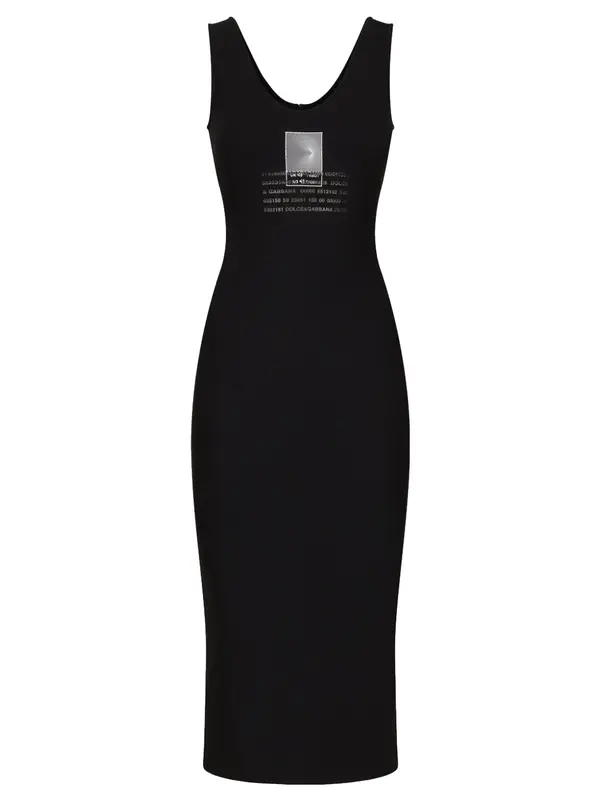 Dolce & Gabbana Scoop Neck Midi Dress - Black