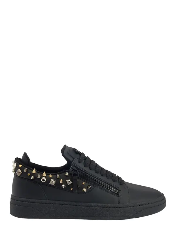 GIUSEPPE ZANOTTI Stud-embellished Low-top Sneakers - Black