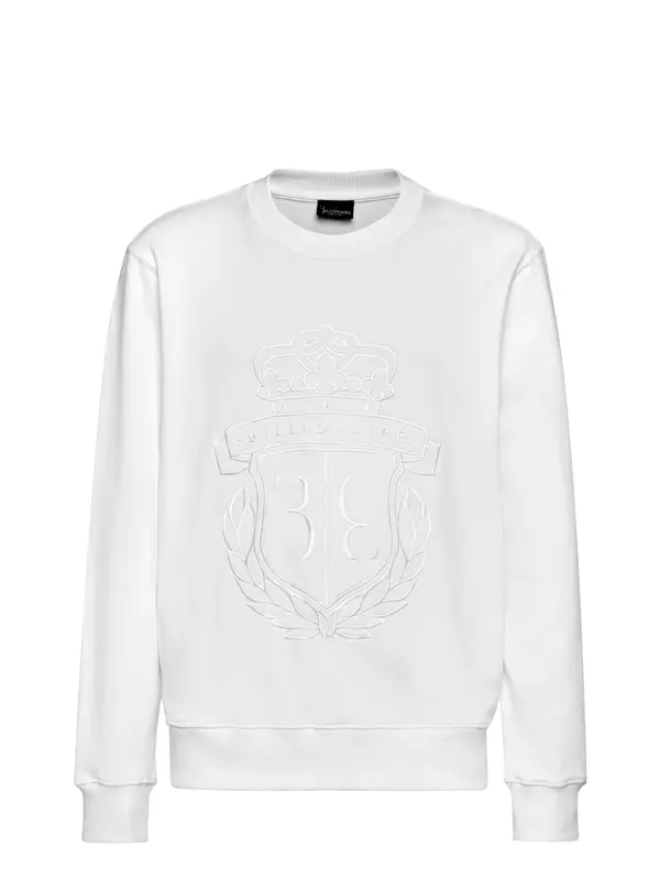 BILLIONAIRE Logo-embroidered Cotton Sweatshirt - White