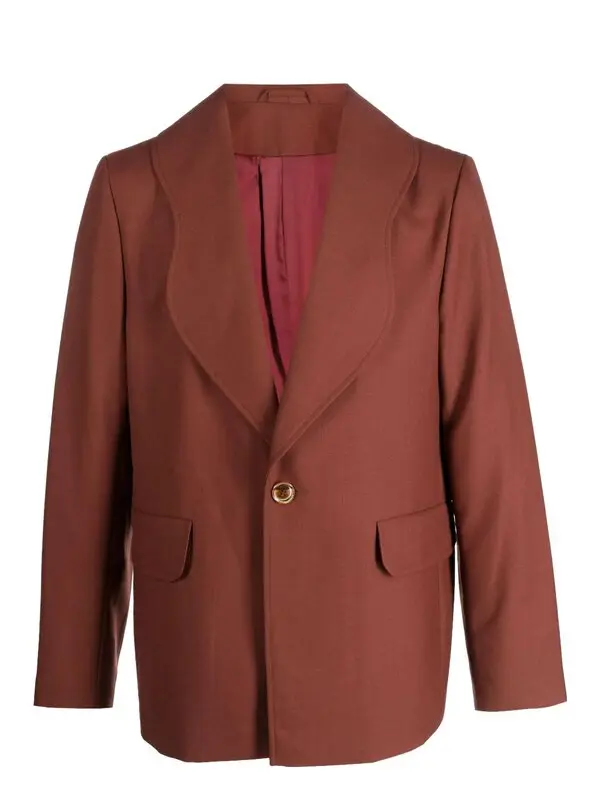 Séfr Scallop-lapels Single-breasted Blazer - Orange