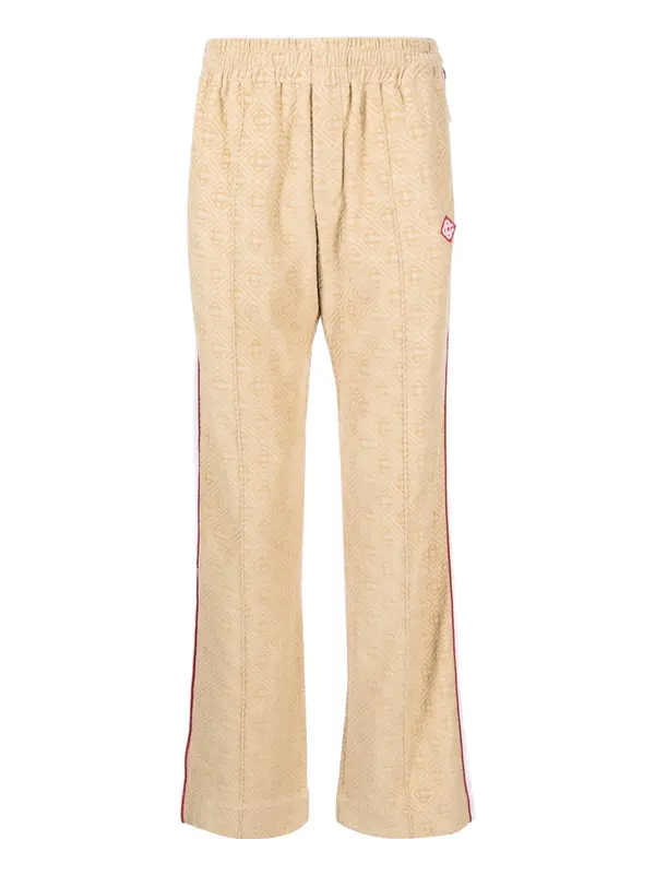 Casablanca Monogram-jacquard Velour Track Pants - Brown