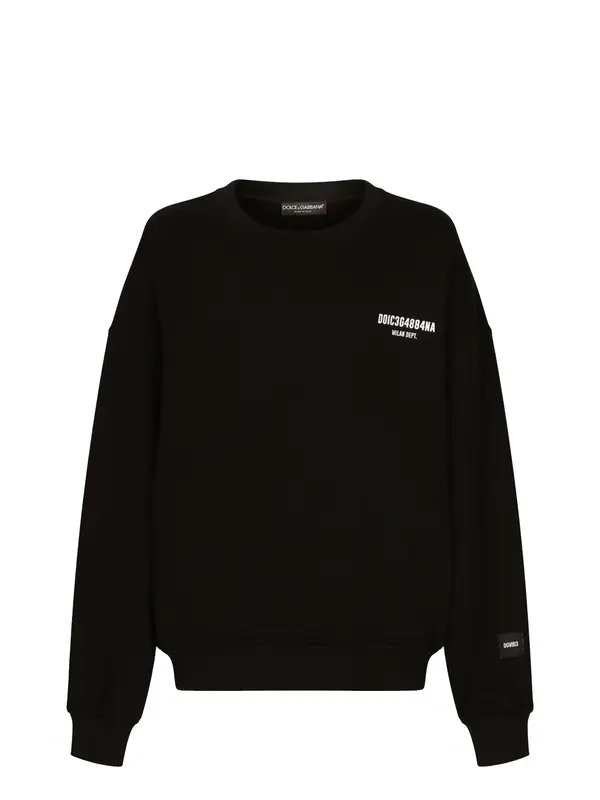 Dolce & Gabbana Logo-print Cotton Sweatshirt - Black