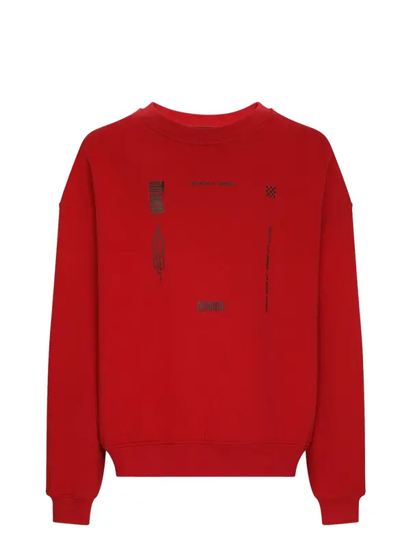 Dolce & Gabbana Slogan-print Cotton Jumper - Red
