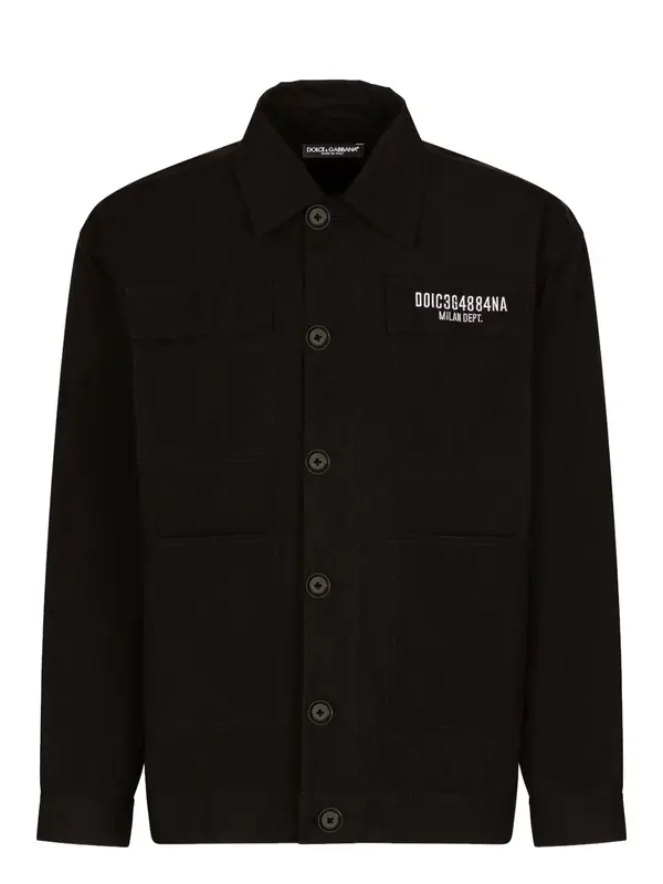 Dolce & Gabbana Logo-embroidered Shirt Jacket - Black