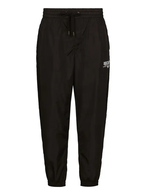 Dolce & Gabbana Logo-print Drawstring Track Pants - Black