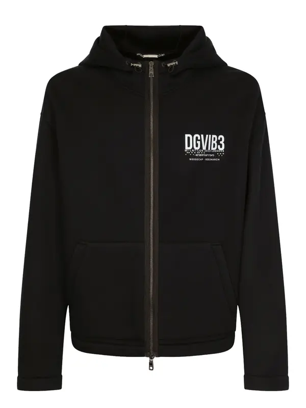 Dolce & Gabbana Logo-print Hooded Jacket - Black