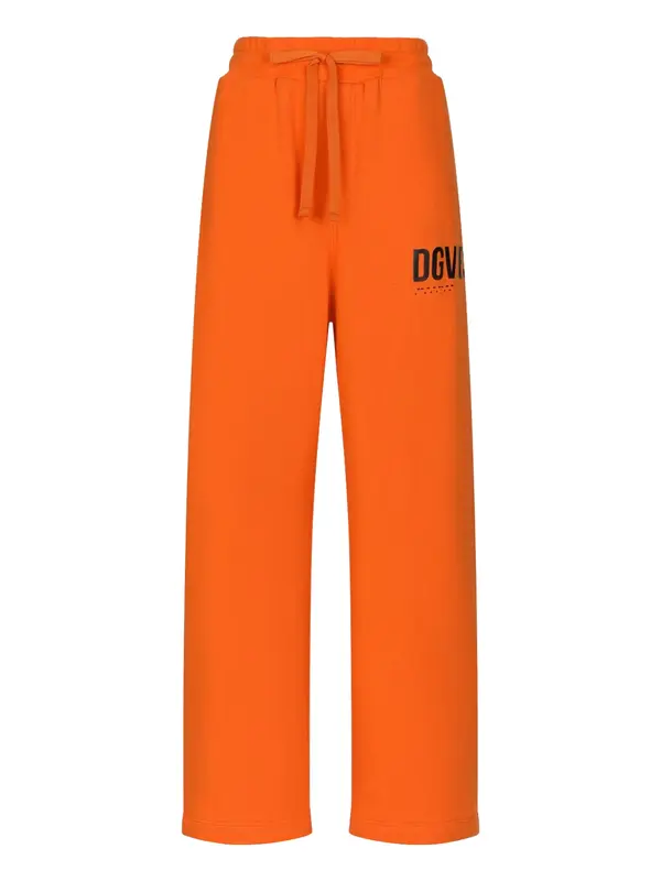Dolce & Gabbana Logo-print Cotton Track Pants - Orange