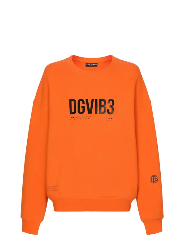 Dolce & Gabbana Logo Cotton Hoodie - Orange