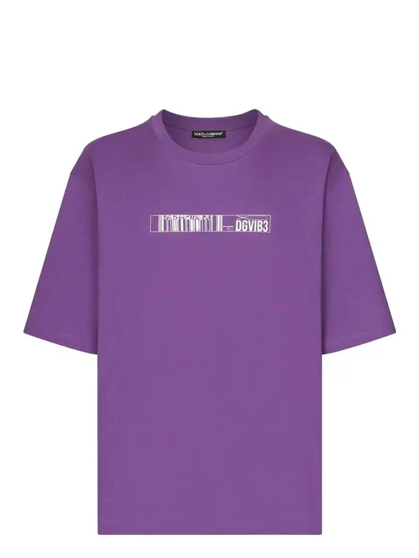 Dolce & Gabbana Logo-print Cotton T-shirt - Purple