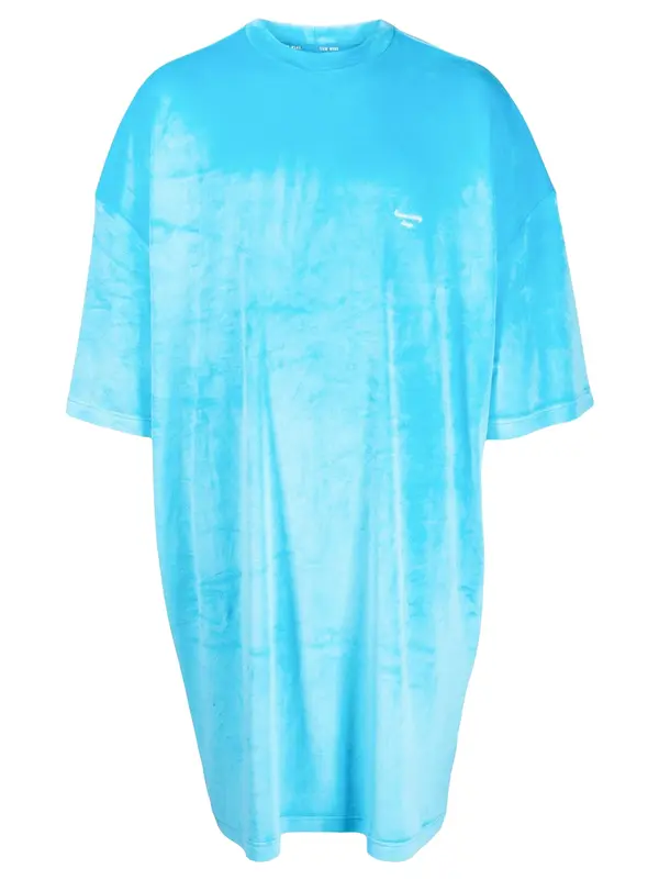 TEAM WANG DESIGN Sparkles Velvet Shirtdress - Blue