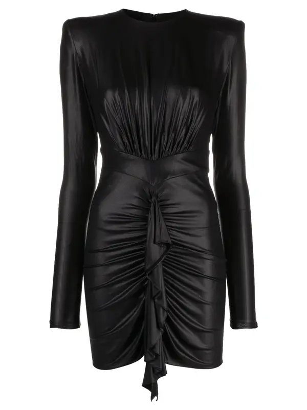 Alexandre Vauthier Gathered Ruffled Minidress - Black
