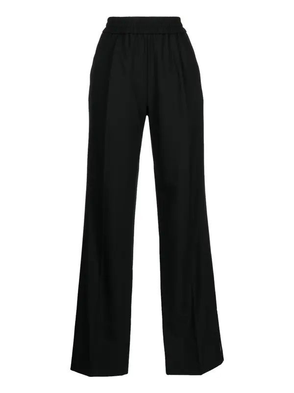 Helmut Lang Piped-trim Detail Wide-leg Trousers - Black