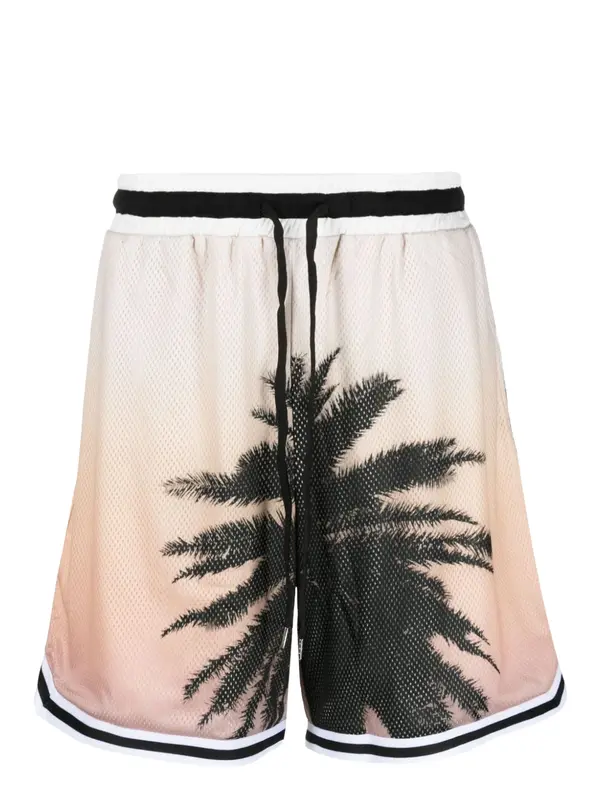 BLUE SKY INN Palm Tree-print Gradient Shorts - Yellow