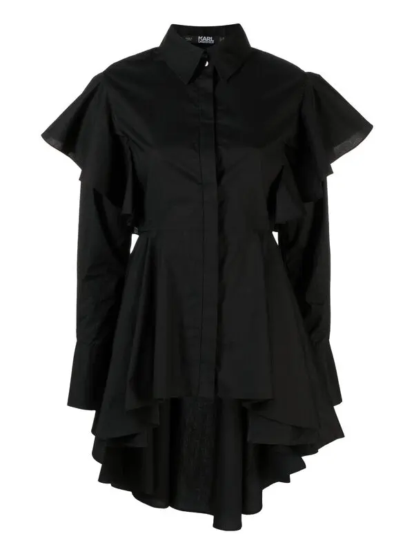 Karl Lagerfeld Ruffle-detail Shirt - Black