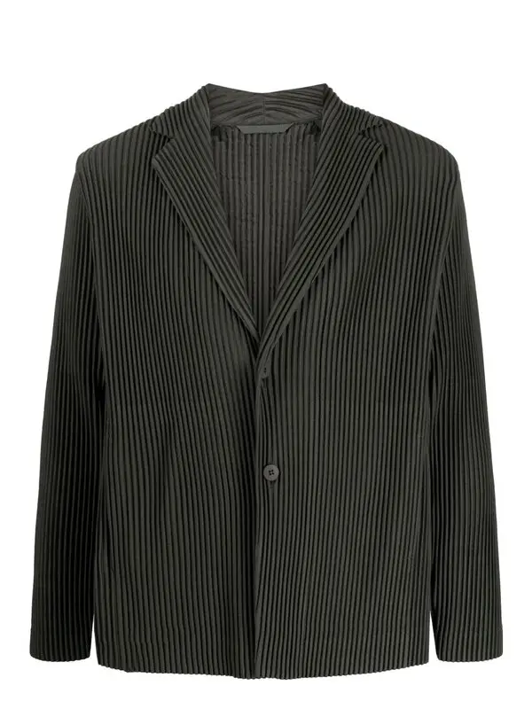 Issey Miyake Single-breasted Pleated Blazer - Green