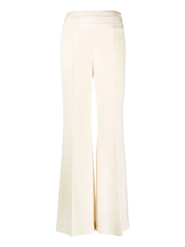 Moschino Virgin Wool Palazzo Trousers - Neutrals
