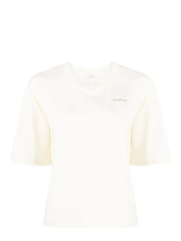 Off-White Walking Cotton T-shirt - Neutrals