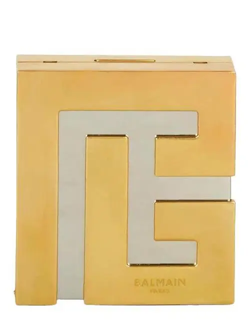 Balmain Logo-plaque Metal Clutch - Gold