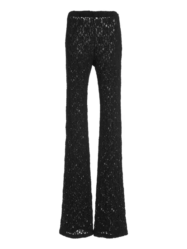 Chloé Lace-knit Flared Trousers - Black